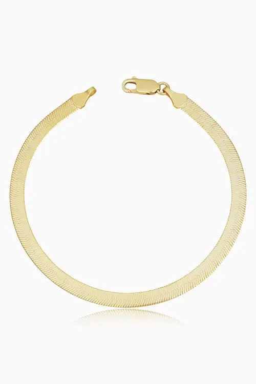 ORADINA 10k Bold Herringbone Bracelet - Yellow Gold