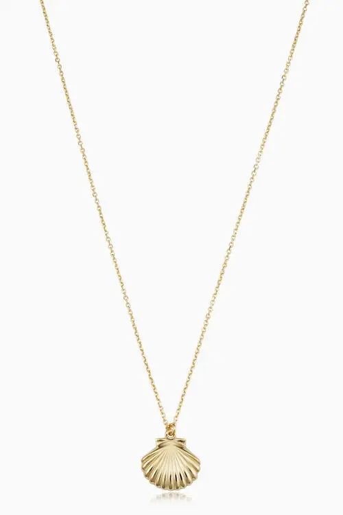 ORADINA 14k Seashell Pendant Necklace - Yellow Gold