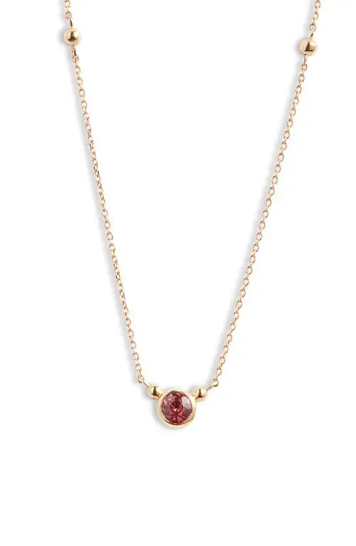 Anzie Bonheur Birthstone Pendant Necklace - Pink