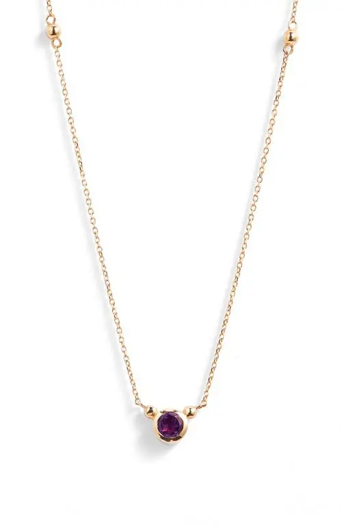 Anzie Bonheur Birthstone Pendant Necklace - Purple
