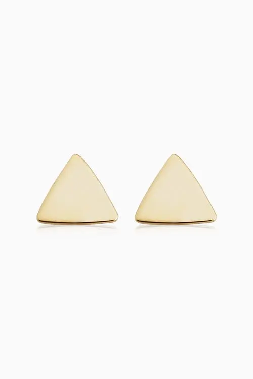 ORADINA 14k Triangle Studs - Yellow Gold