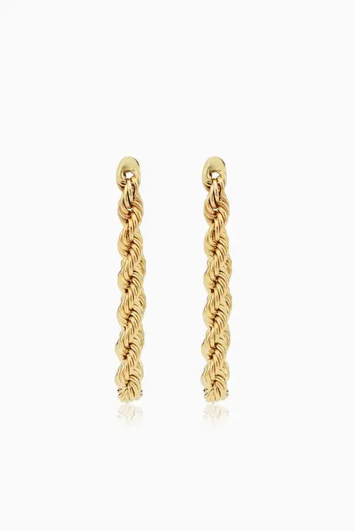 ORADINA 14k Roman Rope Drop Earrings