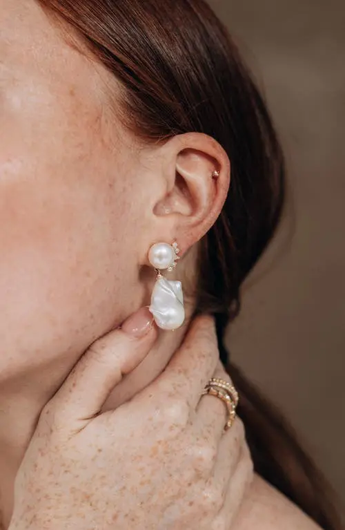 Anzie Cléo Baroque Pearl Earrings