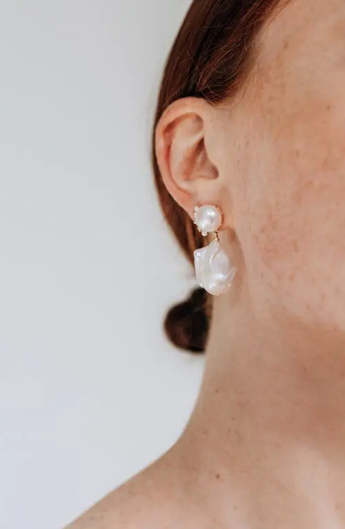 Anzie Cléo Baroque Pearl Earrings