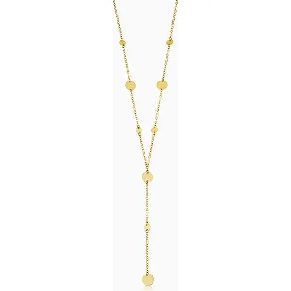 ORADINA 14k Manhattan Lariat Station Necklace - Yellow Gold