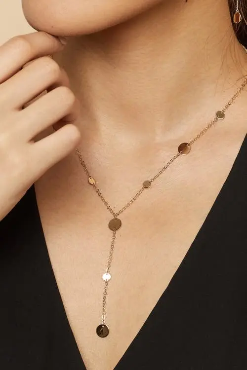 ORADINA 14k Manhattan Lariat Station Necklace