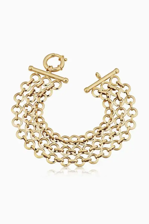 ORADINA 14k Disco Link Bracelet - Yellow Gold