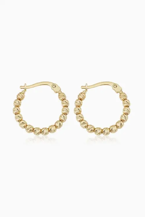 ORADINA 14k Ball Hoop Earrings - Yellow Gold