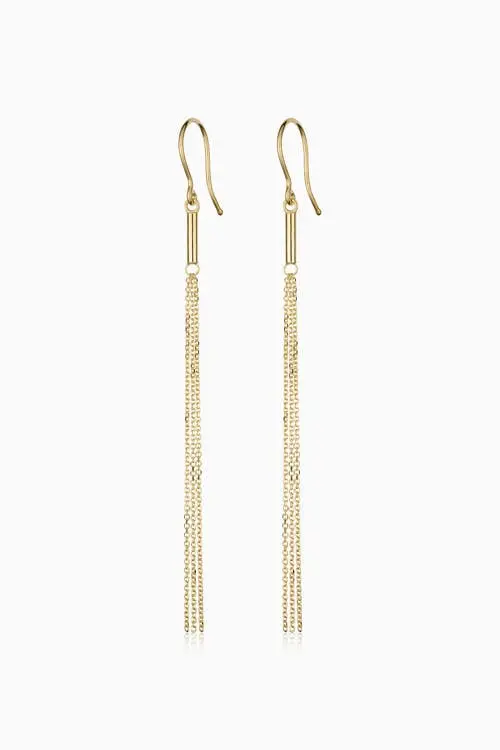 ORADINA 14k Vicenza Tassel Drop Earrings - Yellow Gold