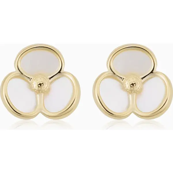 ORADINA 14k Petals Of Pearl Stud Earrings - Yellow Gold