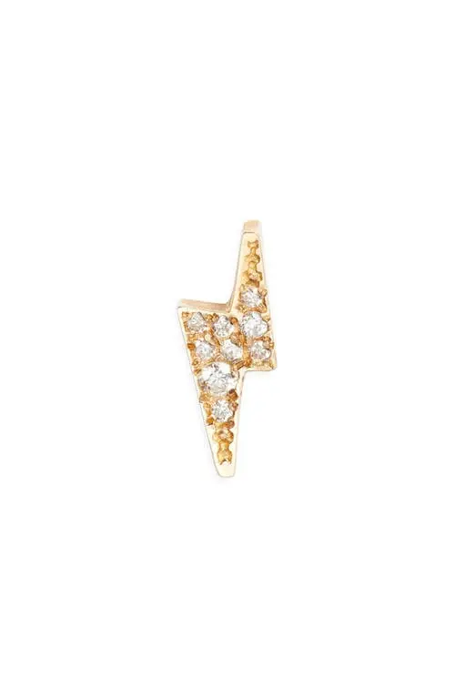 Anzie Single Lightning Bolt Stud Earring - Yellow Gold