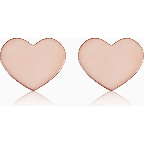 ORADINA 14k Heart Stud Earrings - Rose Gold