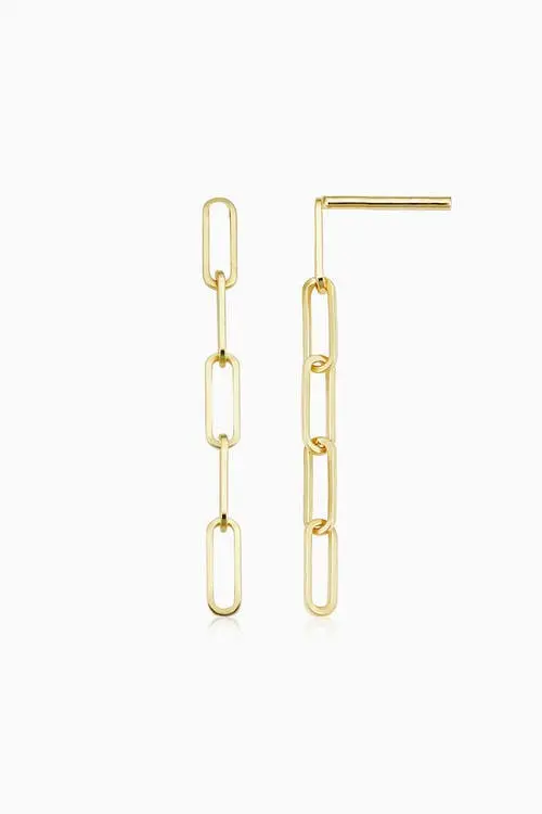 ORADINA 14k Venice Link Drop Earrings