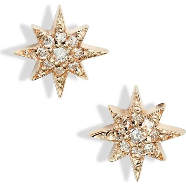 Anzie North Star Stud Earrings - Yellow Gold