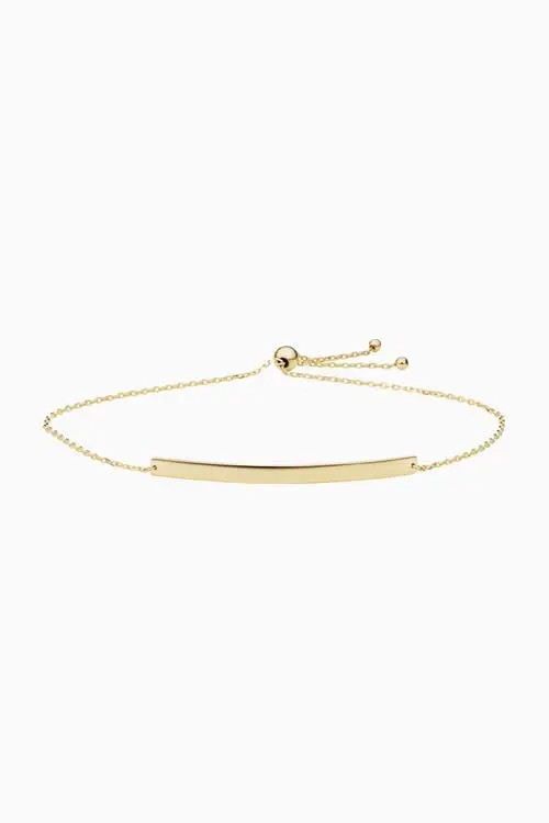 ORADINA 14k Brooklyn Bar Bolo Bracelet