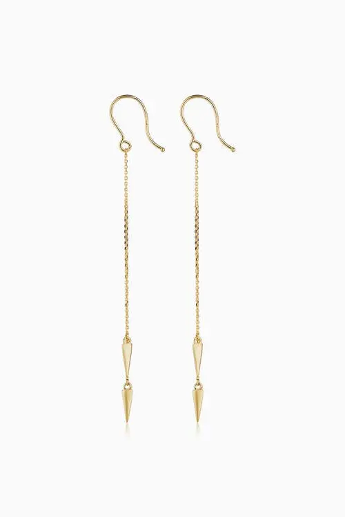 ORADINA 14k Sharp Dresser Drop Earrings