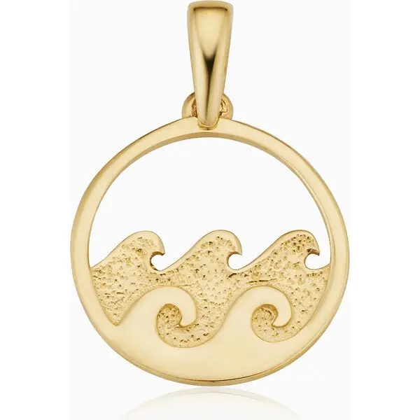 ORADINA 14k Making Waves Pendant Charm - Yellow Gold