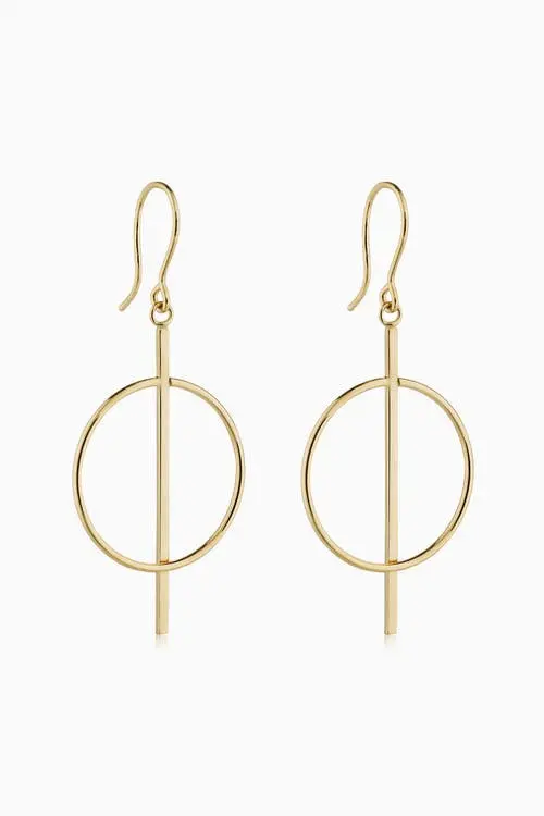 ORADINA 14k Gold Gallery Drop Earrings