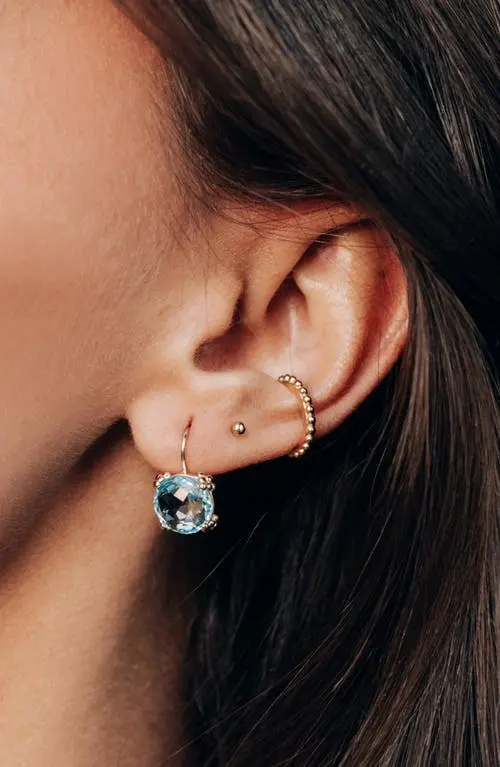 Anzie Dew Drop Topaz Earrings - Blue