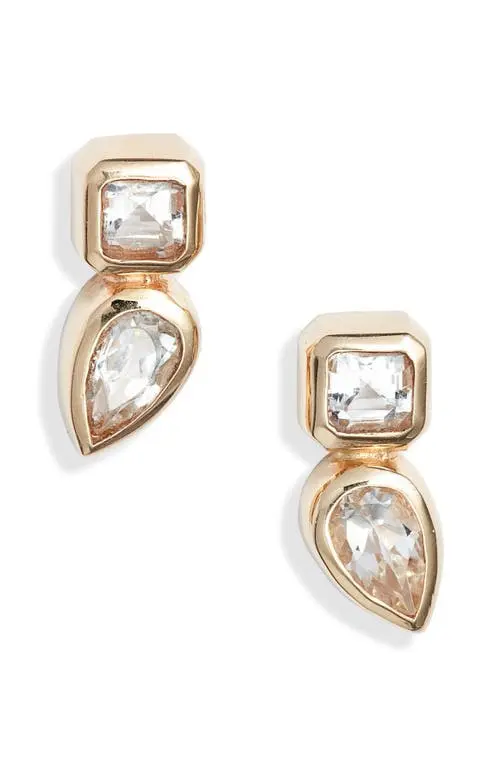 Anzie Cleo Jaeda Topaz Stud Earrings - Yellow Gold