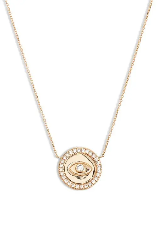 Anzie Classique Royale Evil Eye Disk Necklace - Diamond