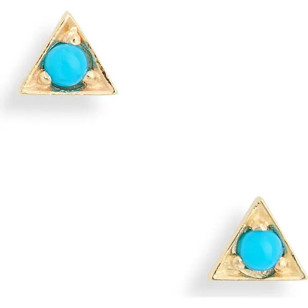 Anzie Cleo Triangle Stud Earrings - Turquoise/ Aqua