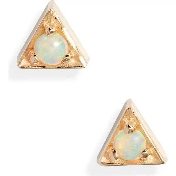 Anzie Cleo Triangle Stud Earrings - Yellow Gold