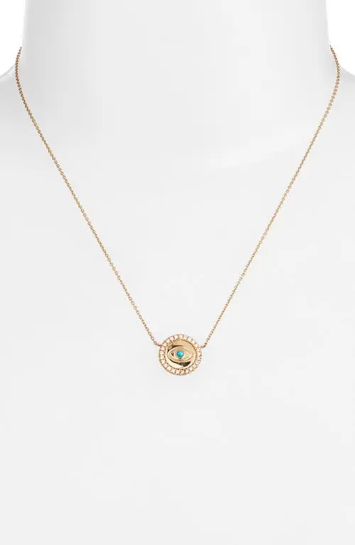 Anzie Mini Royale Evil Eye Turquoise & Diamond Necklace