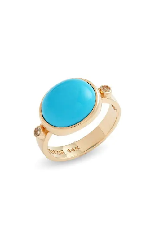 Anzie Classique Oval Ring - Turquoise/aqua