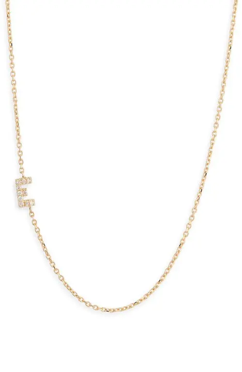 Anzie Love Letter Pavé Diamond Initial Pendant Necklace - Gold-e