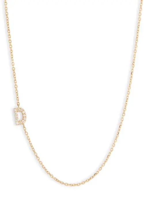 Anzie Love Letter Pavé Diamond Initial Pendant Necklace - Gold