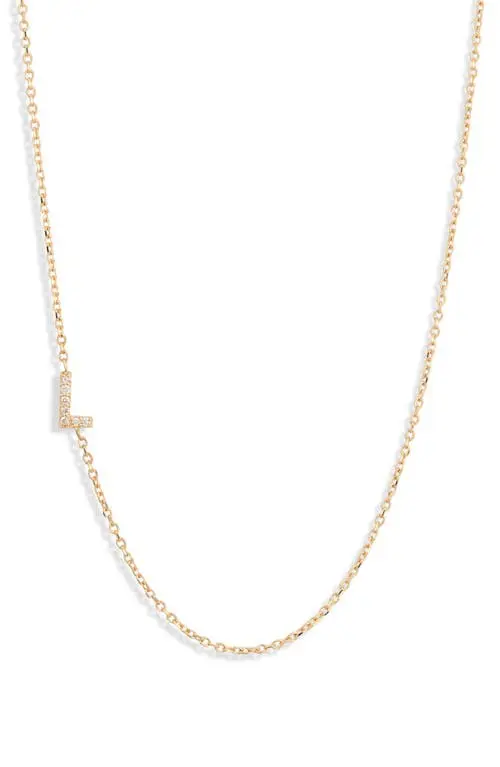 Anzie Love Letter Pavé Diamond Initial Pendant Necklace - Gold