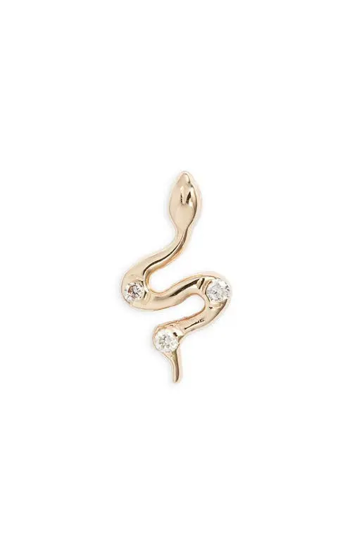 Anzie Cléo Snake Stud Earring - Yellow Gold/diamond