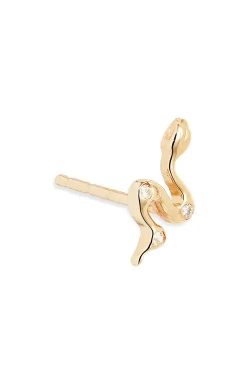 Anzie Cléo Snake Stud Earring - Yellow Gold/diamond