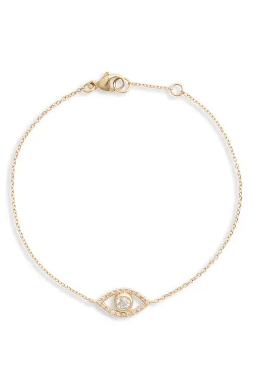 Anzie Classique Pavé Evil Eye Bracelet - Yellow Gold