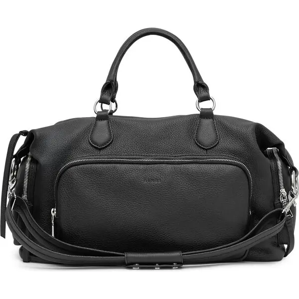 AIMEE Away We Go Leather Duffle Bag - Black