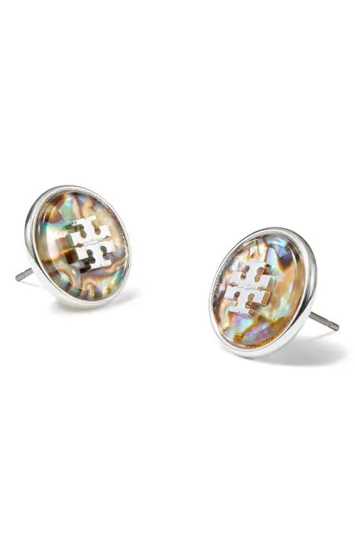 Tory Burch Abalone Stud Earrings