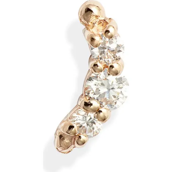 Anzie Cléo Croissant Ear Crawler - Yellow Gold/diamond
