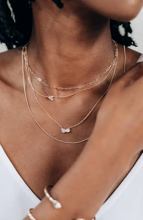Anzie Mini Paper Clip Chain Necklace - Gold