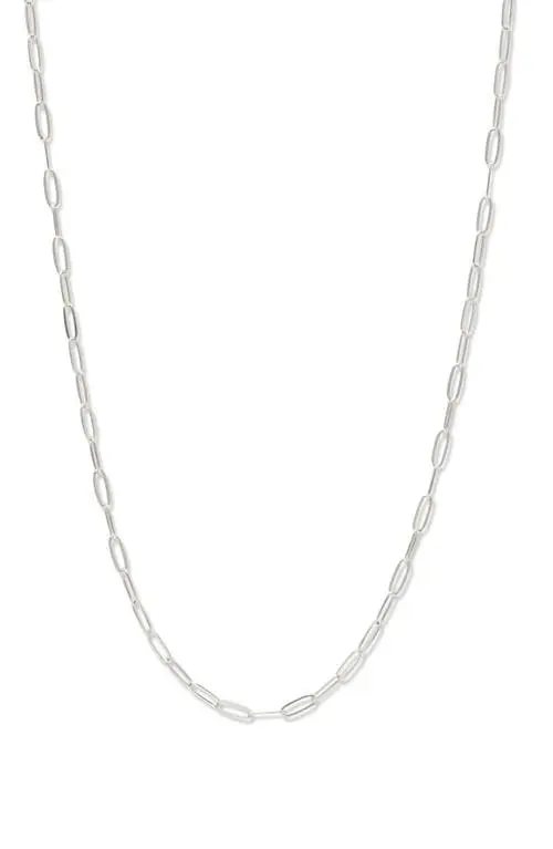 Anzie Mini Paper Clip Chain Necklace - White