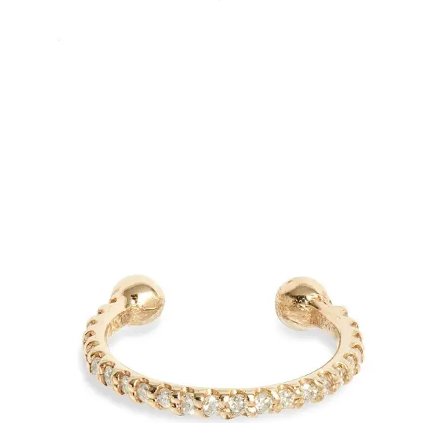 Anzie Single Pavé Diamond Ear Cuff - Yellow Gold