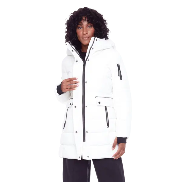 ALPINE NORTH Vegan Down Mid-length Parka Coat - Cloud