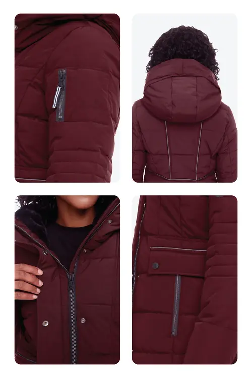 ALPINE NORTH Vegan Down Mid-length Parka Coat - Grape