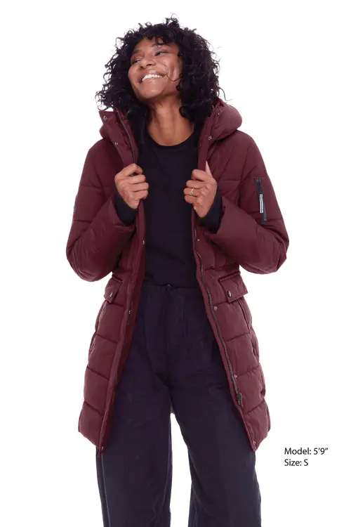 ALPINE NORTH Vegan Down Mid-length Parka Coat - Grape