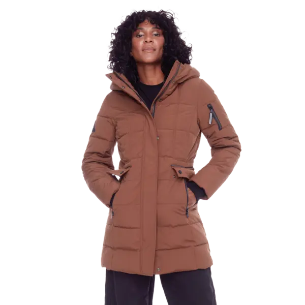 ALPINE NORTH Vegan Down Mid-length Parka Coat - Maple