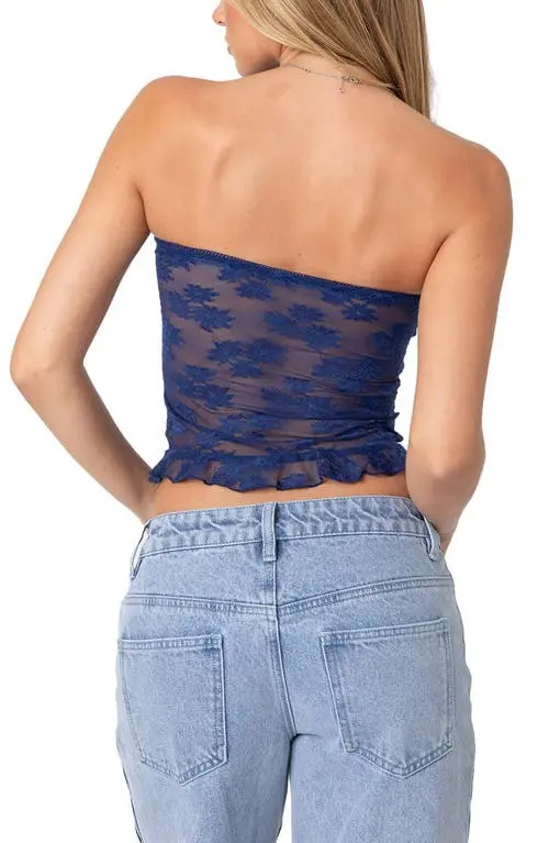 EDIKTED Ballet Lace Crop Tube Top