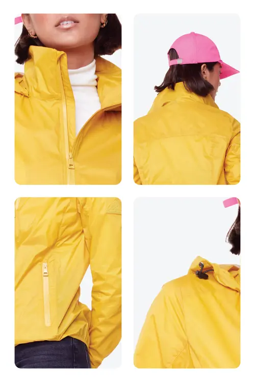 ALPINE NORTH Pelly Recycled Ultralight Windshell Jacket - Yellow