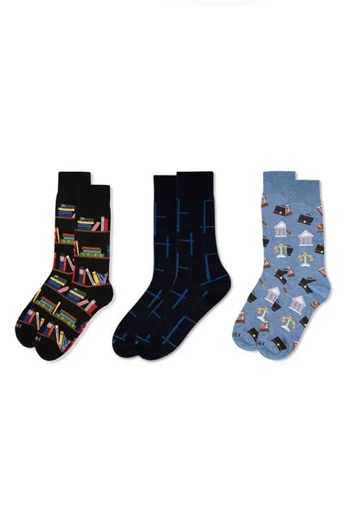 MEMOI Professions Assorted 3-pack Crew Socks