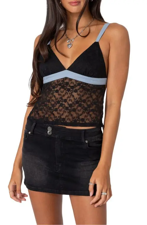 EDIKTED Open Back Sheer Lace Camisole