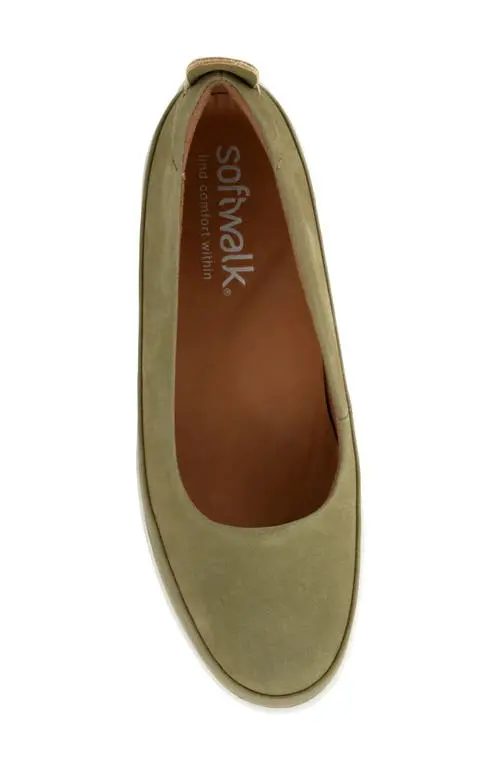 Softwalk Disa Flat - Olive Nubuck